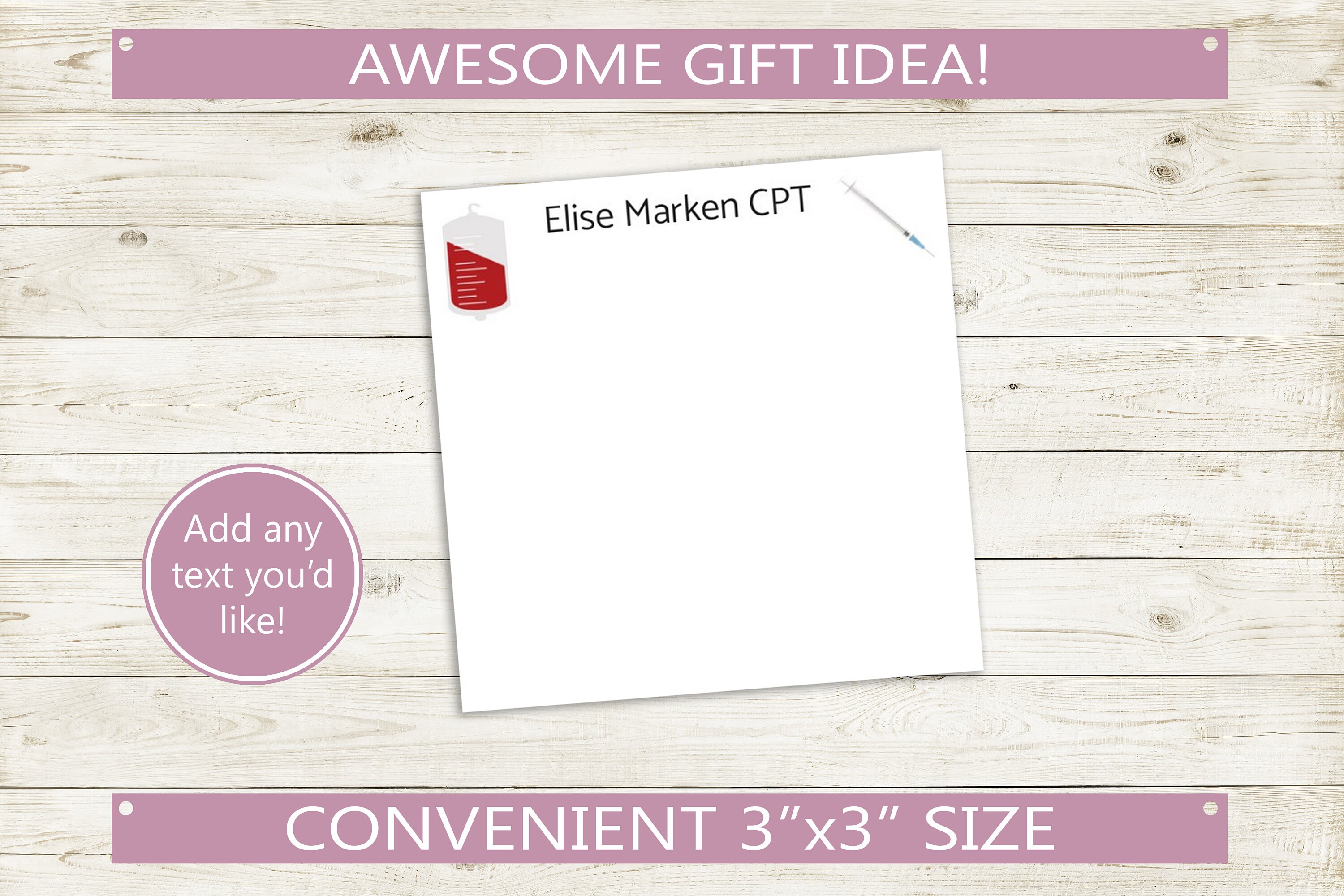 Personalized Sticky Notes // 3x3 Inch, 50 Notes per Pad // Nurse ...