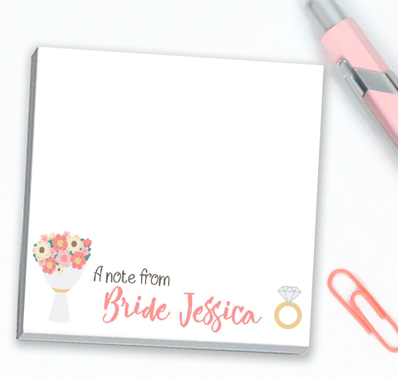Personalized Sticky Notes With Wedding Design and Custom Name - Etsy