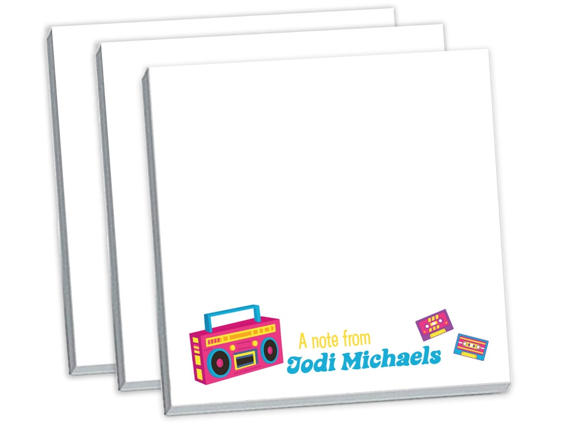 Retro Style 80s Sticky Notes With Cassette Tape Design and - Etsy