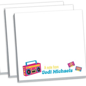 Retro Style 80s Sticky Notes With Cassette Tape Design and Custom Name ...