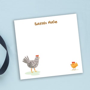 Personalized Sticky Notes With Chicken Design and Custom Text // 3"x3 ...