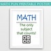 Math Pun Printable Poster // Math Classroom Decor, Math Jokes, JPG ...