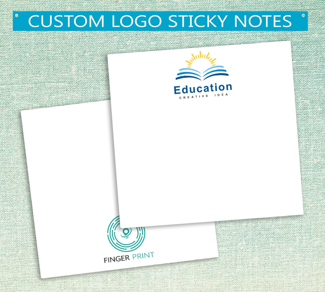 Custom Sticky Notes Business Logo Personalize // Stick Paper, Office ...