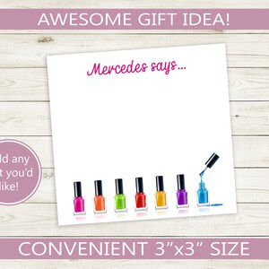 Personalized Sticky Notes With Custom Name and Nail Polish Design // 3 ...