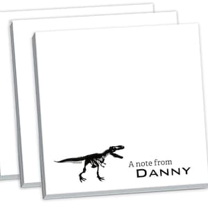 Sticky Note Pads With Dinosaur Design Custom Name // Personalized Gift ...
