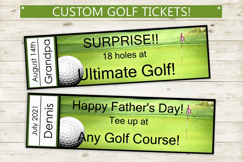 Printable and Editable Golf Tickets // Adobe PDF surprise | Etsy
