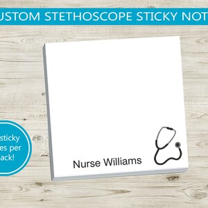 Custom Stethoscope Sticky Notes // Personalized Text // 50 Stickies per ...