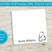 Custom Stethoscope Sticky Notes // Personalized Text // 50 Stickies per ...