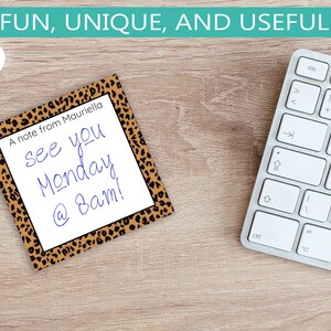 Personalized Sticky Notes With Custom Name and Cheetah Print Design ...