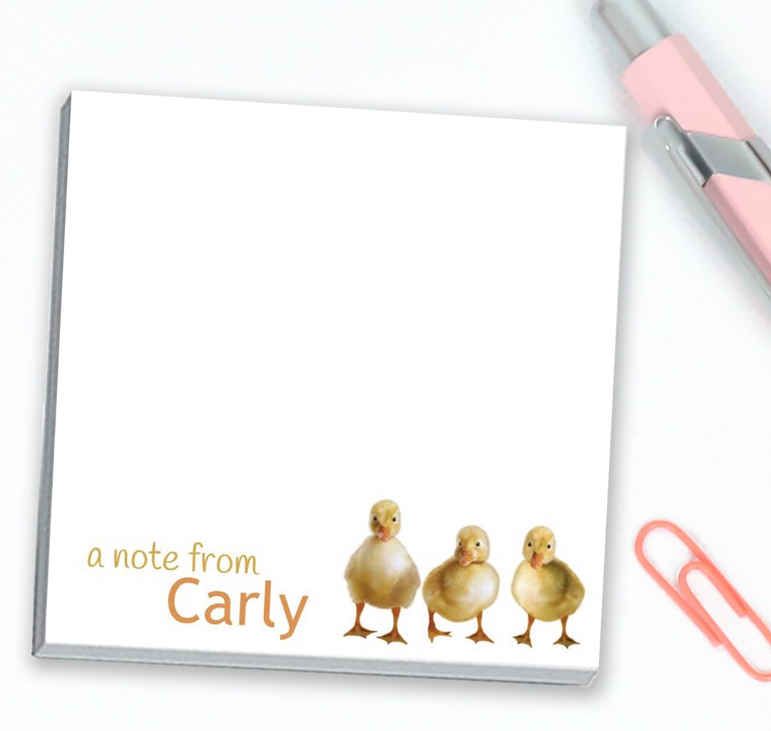 Personalized Sticky Notes With Duck Design and Custom Name // 3x3, 50 ...