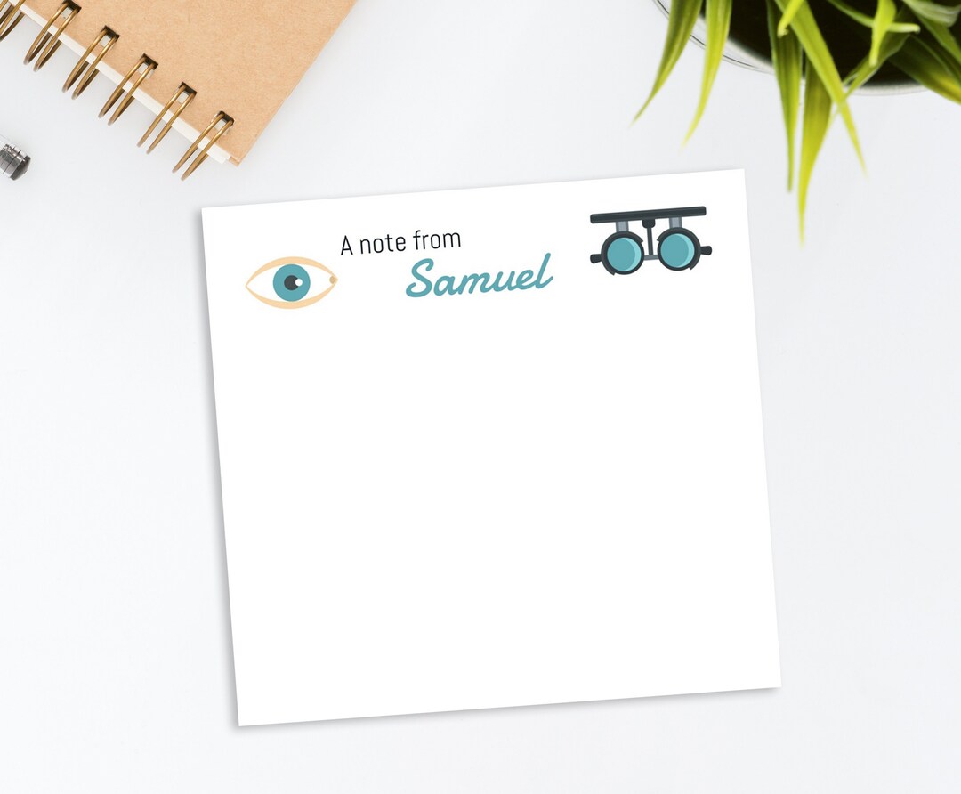 Personalized Sticky Notes With Optometry Design and Custom Text // 3x3 ...
