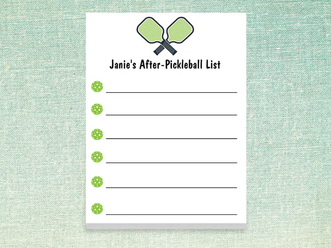 Personalized Pickleball Notepad // 50 Sheets per Pad 4"x5.5" Size Gift ...