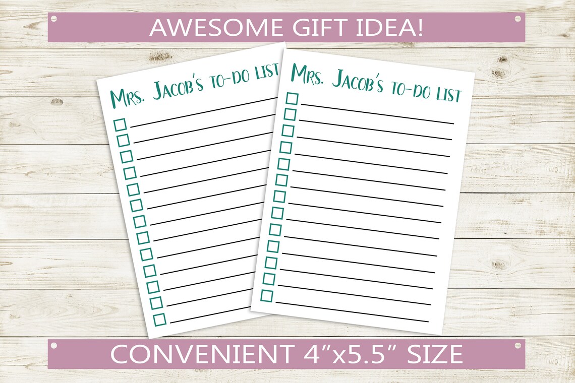 To-do List Custom Notepad Name // 50 Sheets per Stack | Etsy
