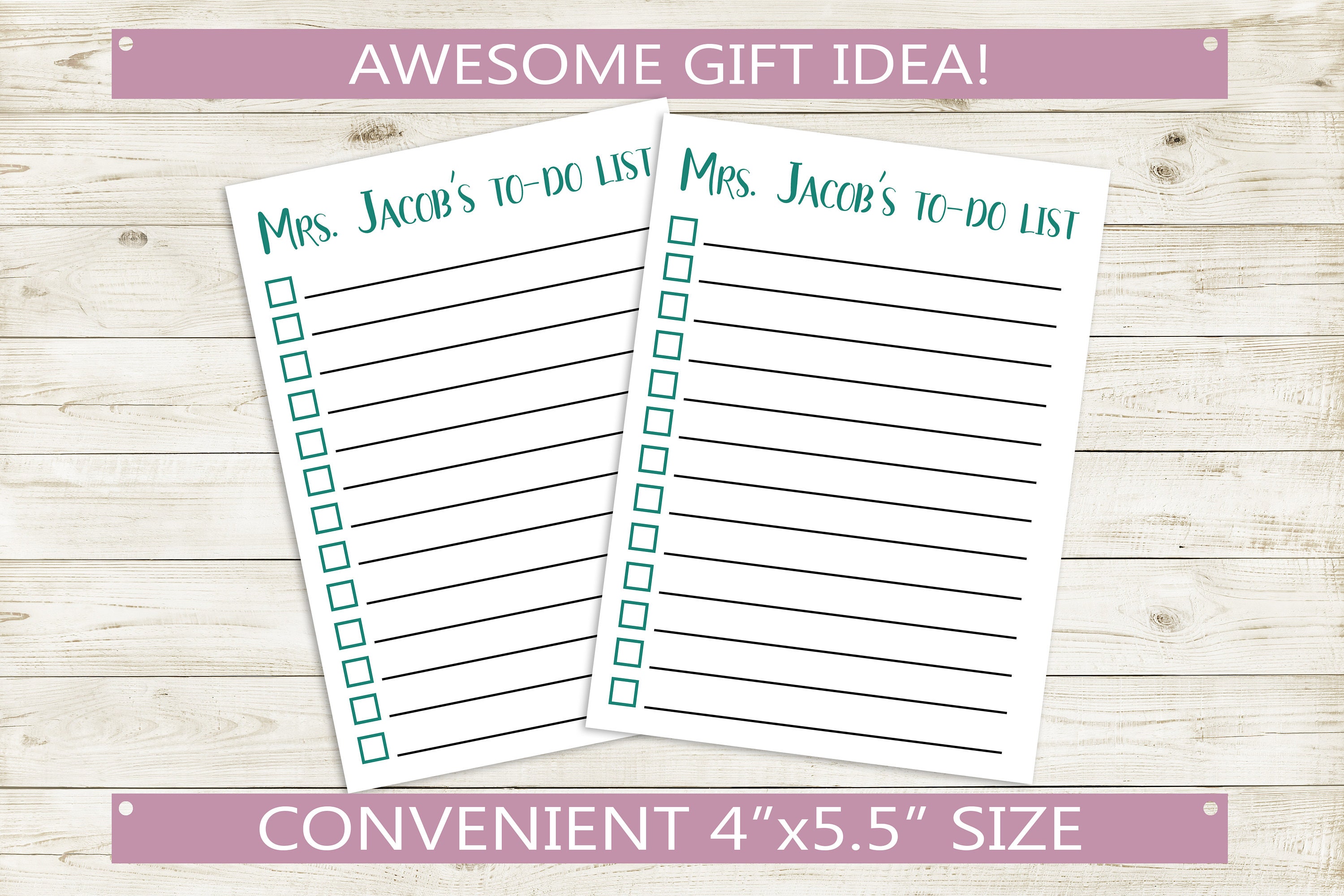 To-do List Custom Notepad Name // 50 Sheets per Stack | Etsy