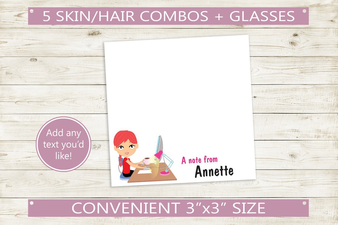 Custom Name Sticky Notes // working girl secretary gift idea | Etsy