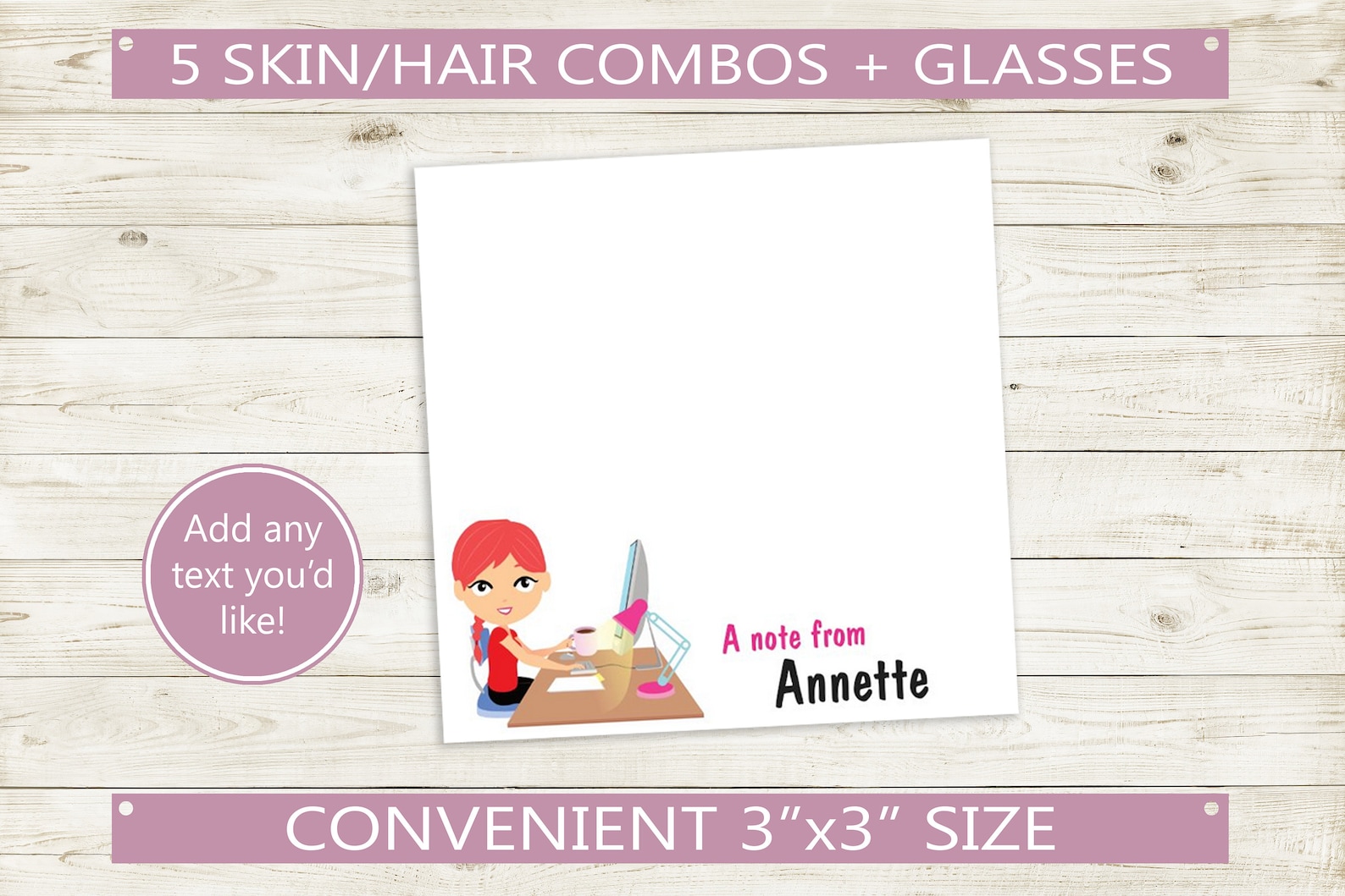 Custom Name Sticky Notes // Working Girl Secretary Gift Idea - Etsy