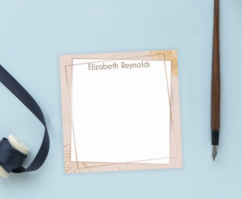 Personalized Sticky Notes // Modern Gold & Pink Design With - Etsy