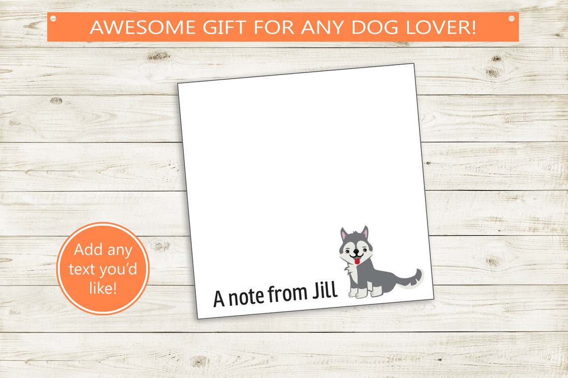 Personalized Sticky Notes With Husky Dog // Gift for Dog - Etsy
