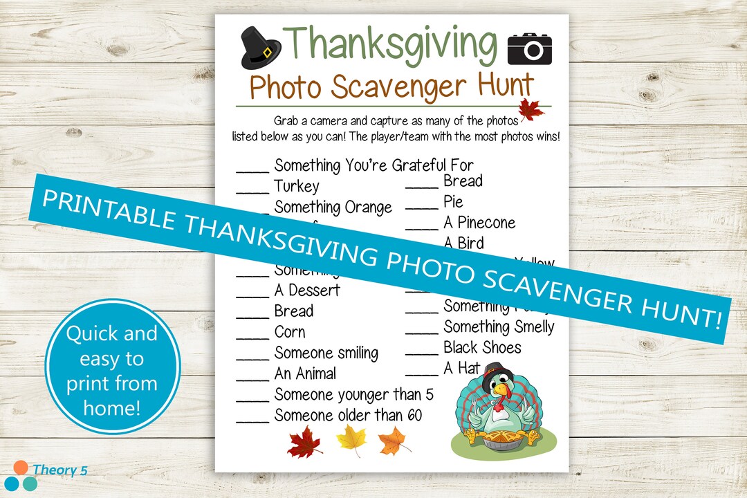 Thanksgiving Printable Game Photo Scavenger Hunt // Print From Home 8 ...