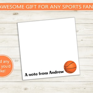 Custom Basketball Sticky Notes // Personalize Gift Idea for Coworker ...