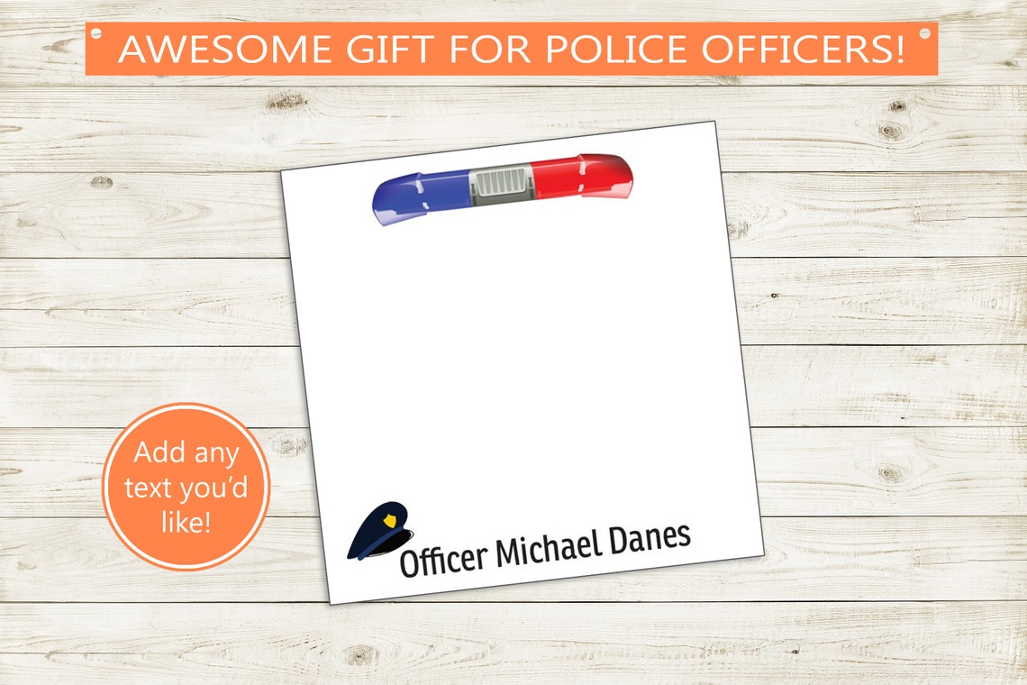 Personalized Sticky Notes Police Officer Design // Police Gift Idea ...