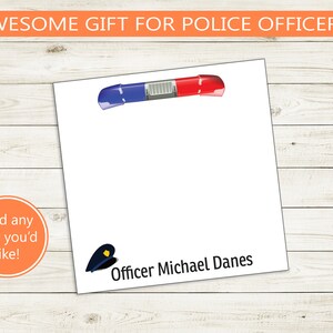 Personalized Sticky Notes Police Officer Design // Police Gift Idea ...