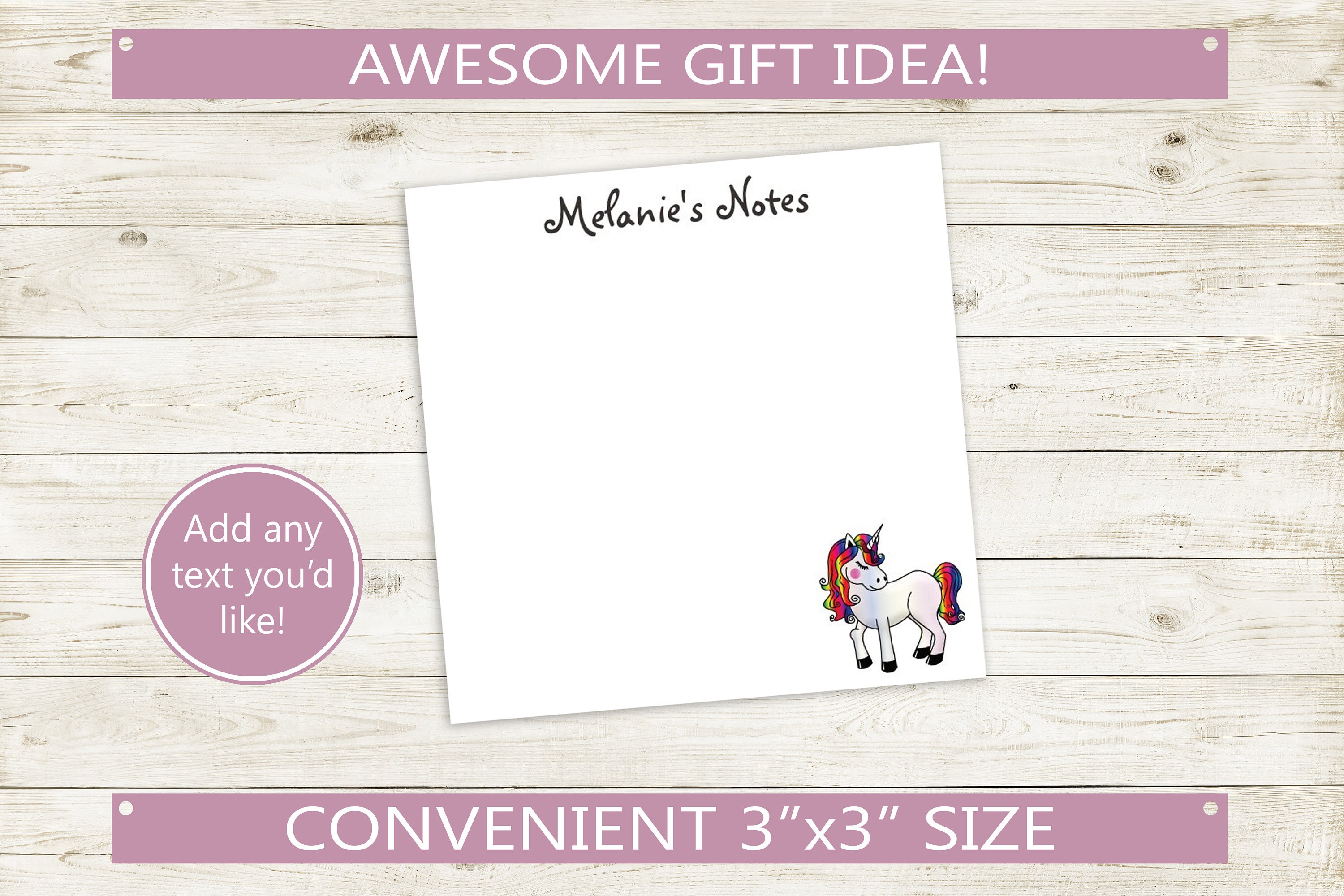 Custom Unicorn Sticky Notes // Personalize Gift Idea for Coworker ...