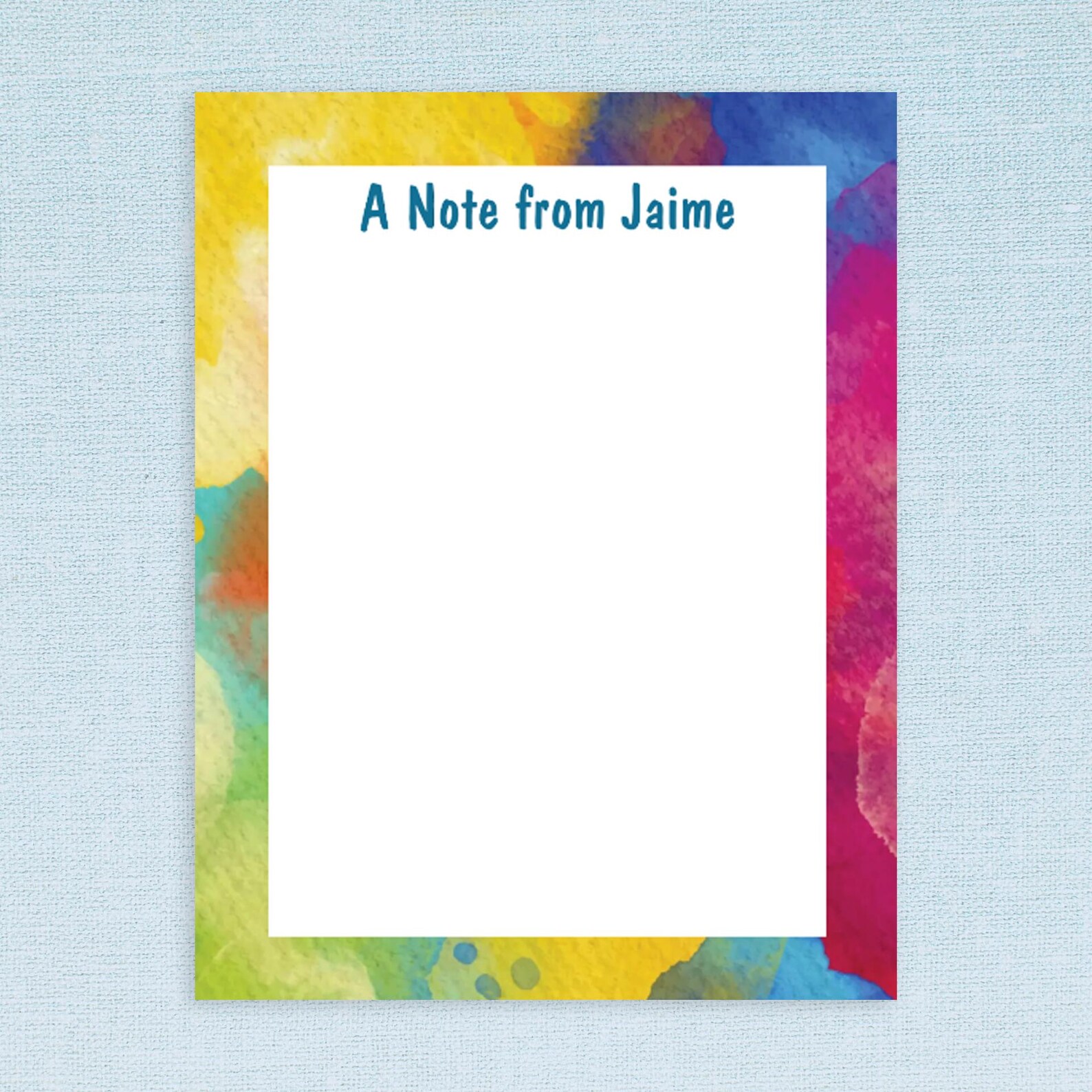 Custom Notepad With Custom Text and Colorful Design // 50 Sheets per ...