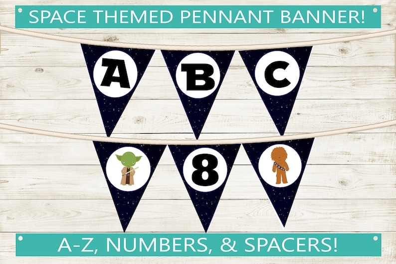Space Wars Pennant Banner // Star, Birthday Party, Baby Shower ...