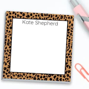 Personalized Sticky Notes With Custom Name and Cheetah Print Design ...
