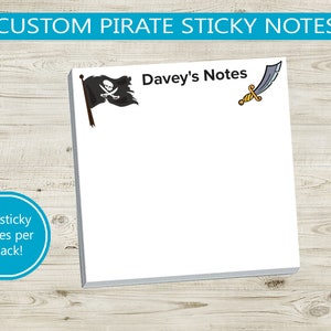Custom Pirate Sticky Notes // Personalized With Any Text // 50 - Etsy
