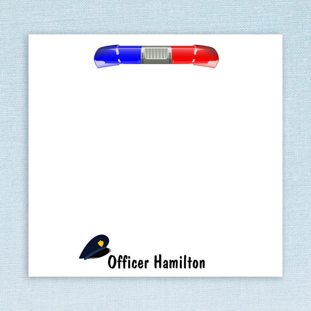 Personalized Sticky Notes Police Officer Design // Police Gift Idea ...