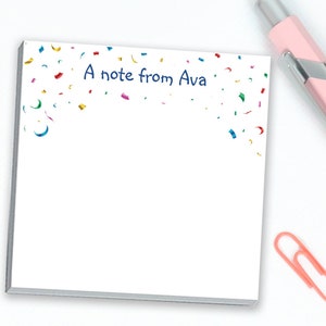 Personalized Sticky Notes With Custom Text and Confetti Design // 3x3 ...