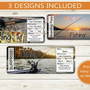 Custom Fishing Tickets // Printable Adobe Editable PDF // Vacation ...