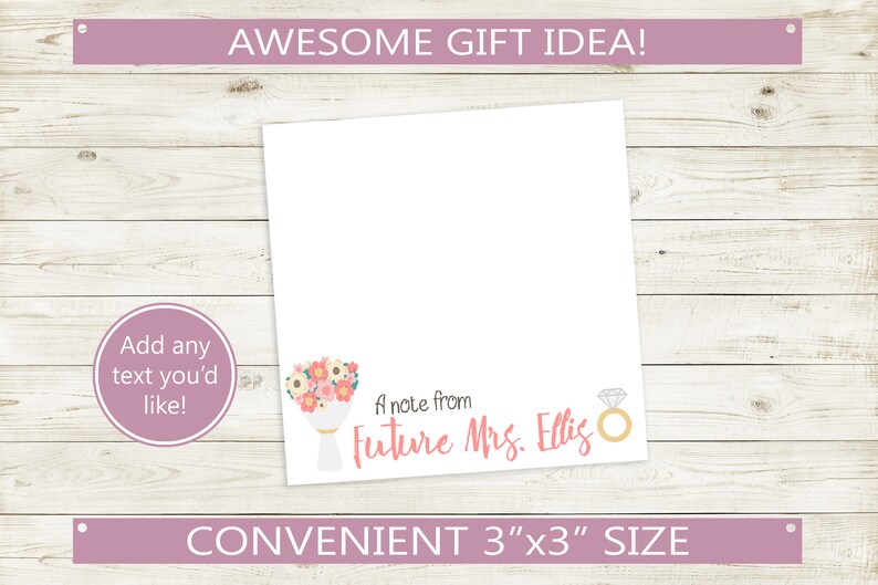 Personalized Sticky Notes With Wedding Design and Custom Name - Etsy