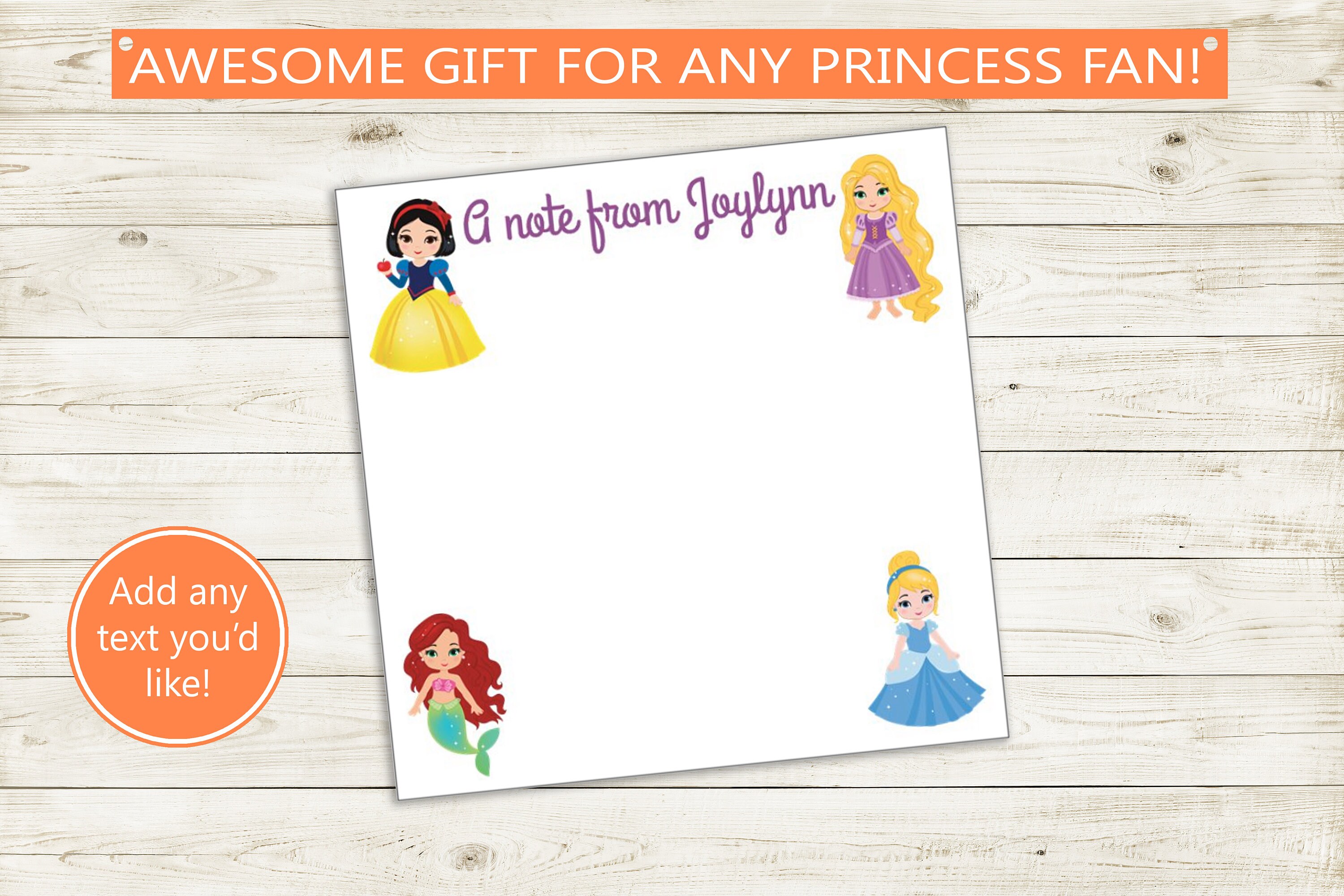 Custom Princess Sticky Notes // Personalized Gift Idea - Etsy