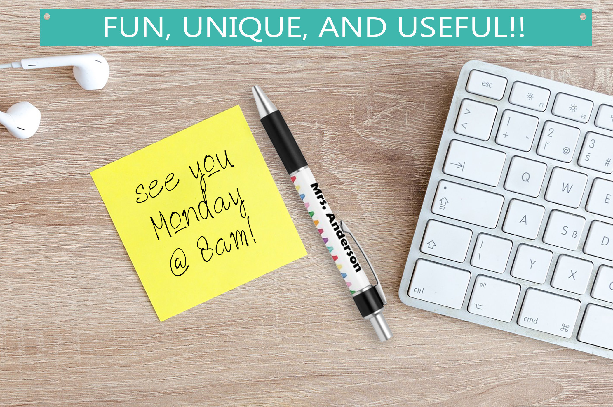 Custom Pen With Fun Crayon Design // Personalized Black Ink - Etsy