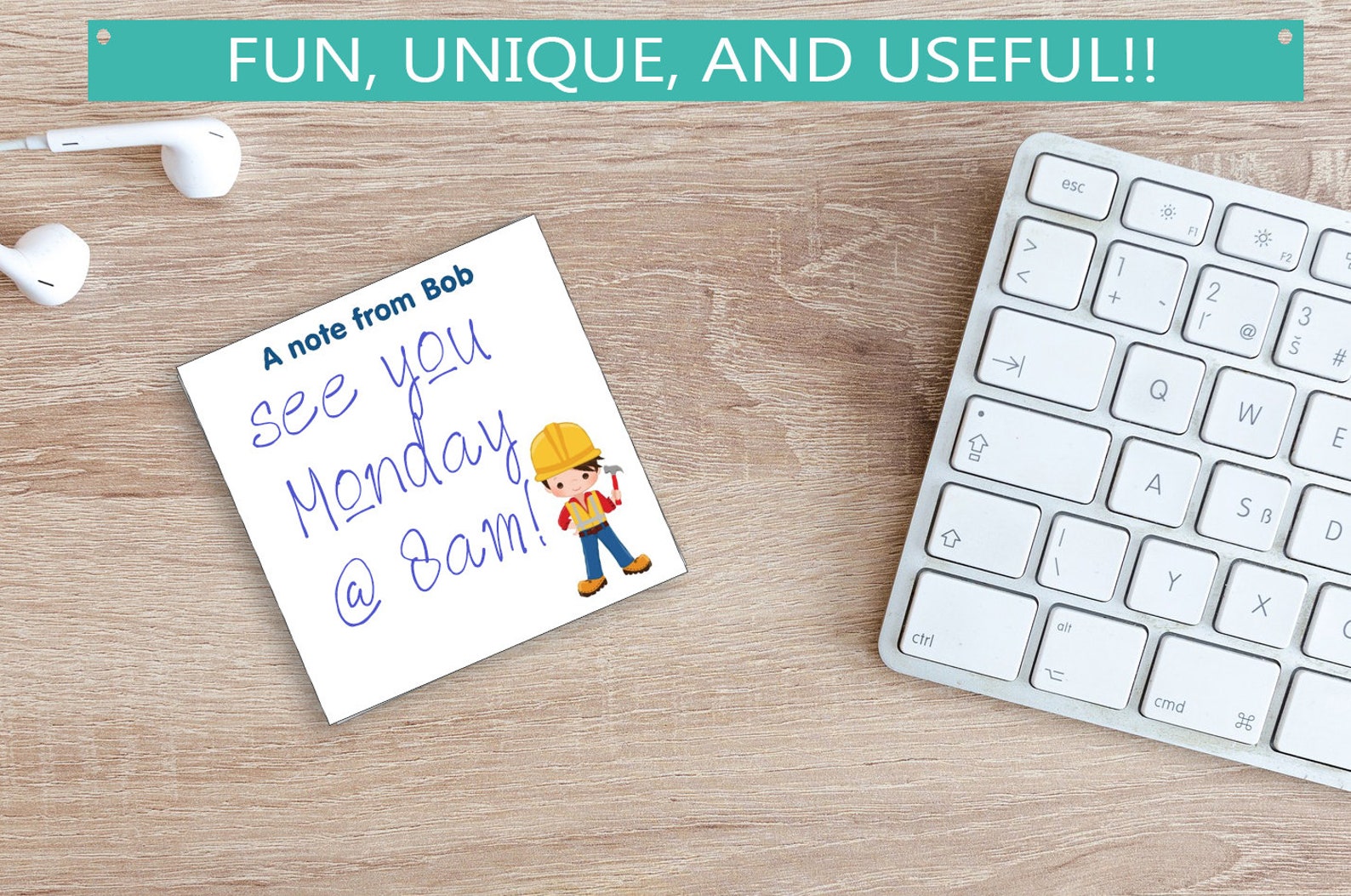 Custom Construction Sticky Notes // Gift for Contractor - Etsy