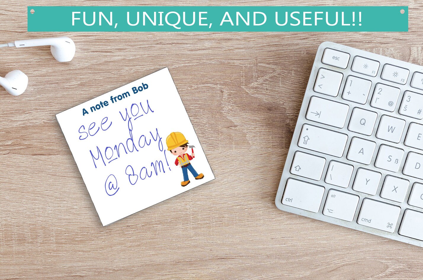 Custom Construction Sticky Notes // gift for contractor | Etsy