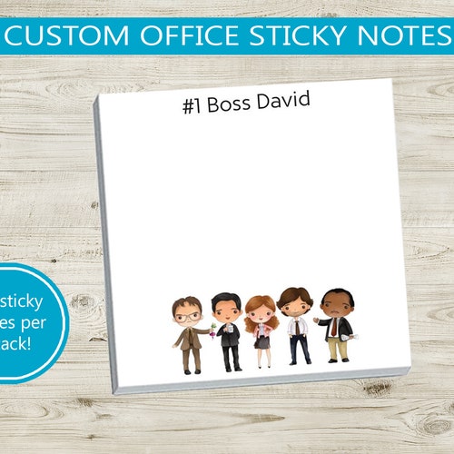 Custom Office Sticky Notes // Personalized gift idea for boss | Etsy