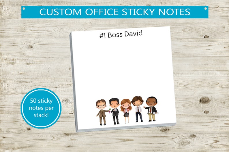 Custom Office Sticky Notes // Personalized Gift Idea for Boss - Etsy