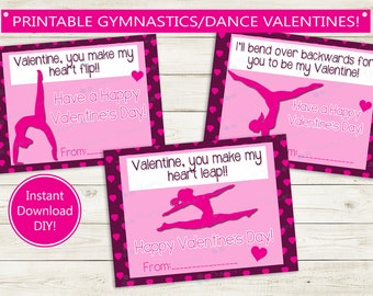 Gymnastics Valentine Cards - Etsy