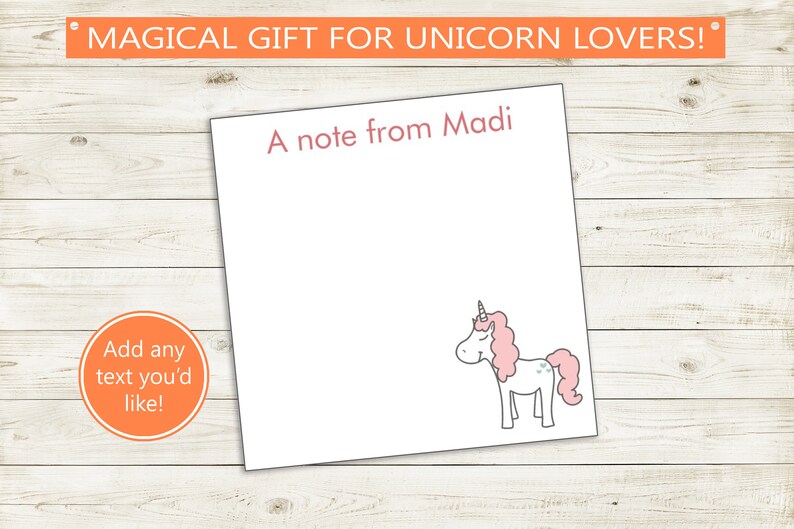 Custom Unicorn Sticky Notes Pink // Personalized Gift Idea for Kids ...