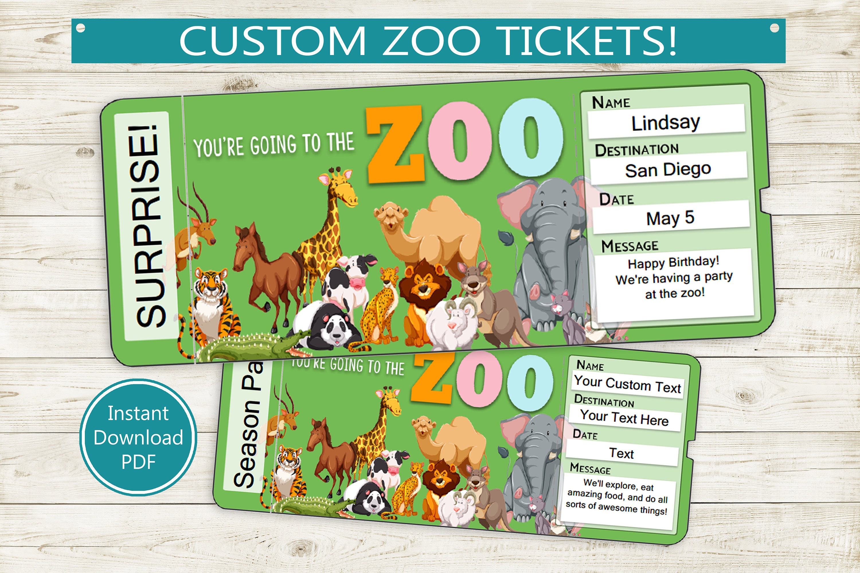 Zoo Appreciation Luncheon Ticket Invite Jungle Theme Teacher 