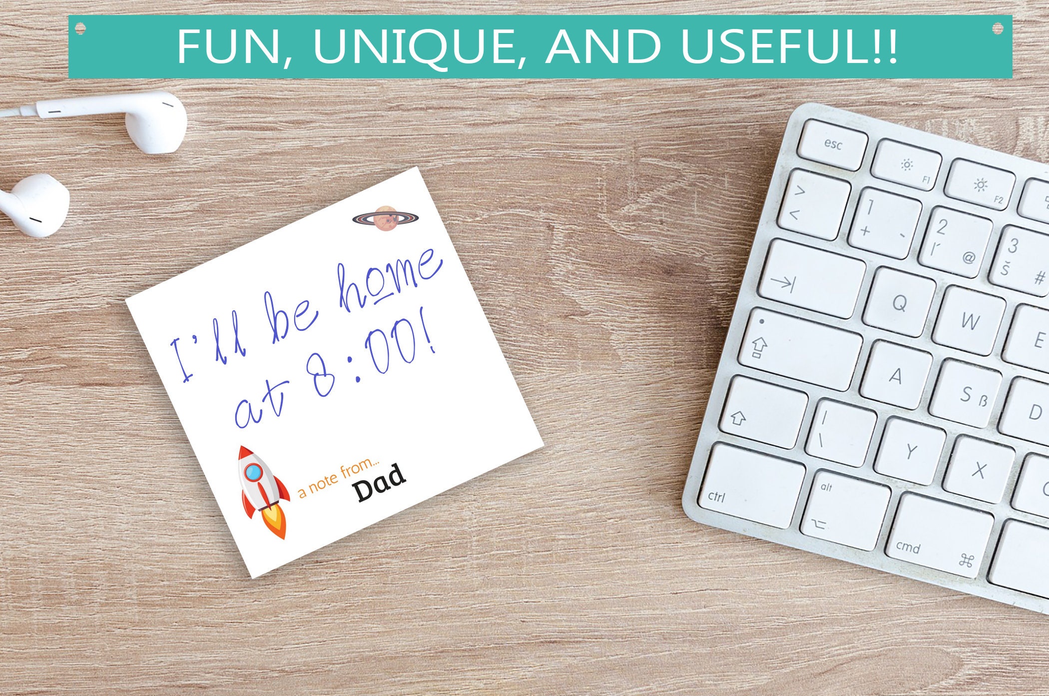 Sticky Note Pads With Rocket Space Design Custom Name // - Etsy