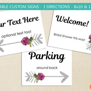 Editable Arrow Signs // Instant Download PDF // 3 Directions, Adobe ...