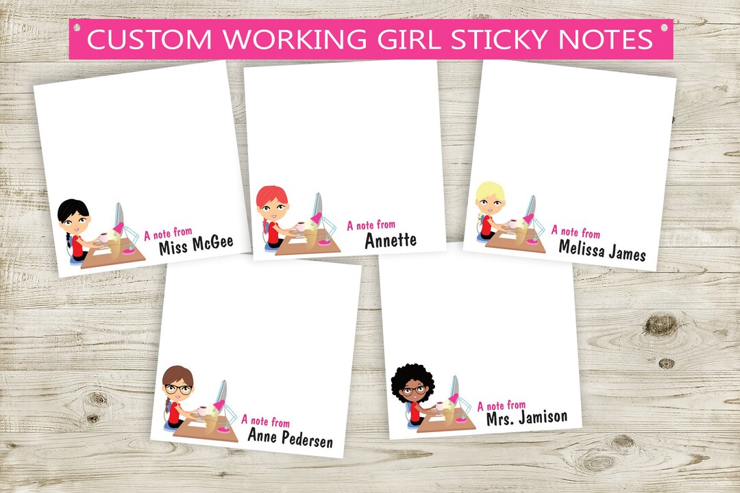 Custom Name Sticky Notes // Working Girl, Secretary Gift Idea ...