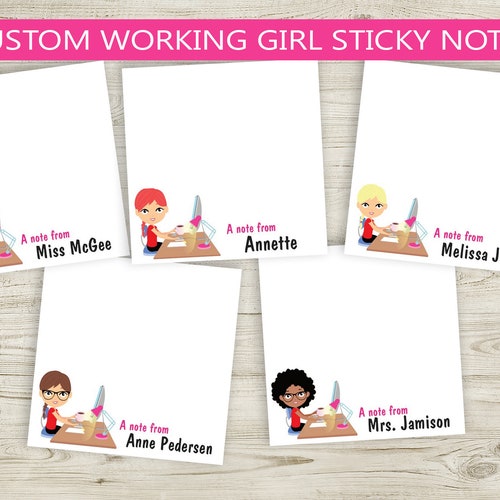 Custom Name Sticky Notes // Working Girl Secretary Gift Idea - Etsy