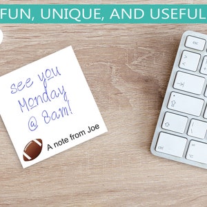 Custom Football Sticky Notes // 3x3 Personalize Gift Idea Coworker ...