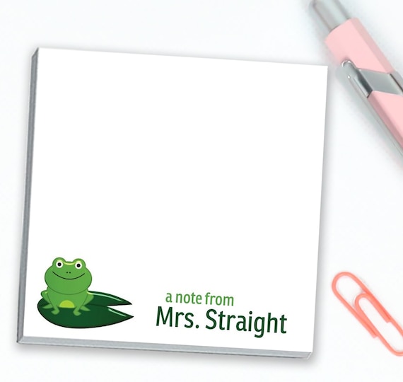 Personalized Frog Sticky Notes // 3x3 Inch With 50 Notes per | Etsy